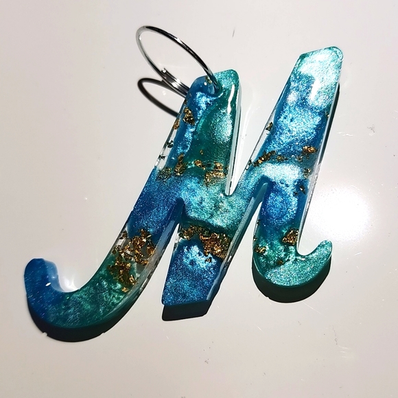 Handmade with love ️ | Accessories | Resin Custom Letter M Key Chain ...